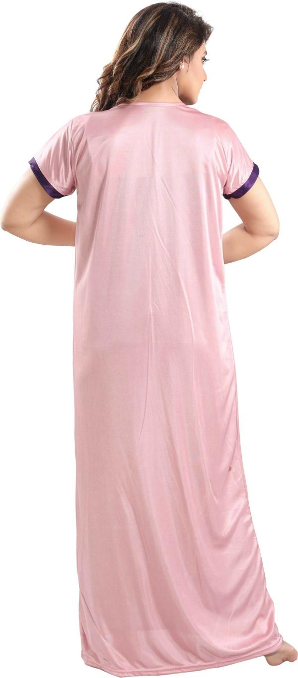 Ultraviolet Women Pink, Purple Solid Satin Nighty Set - JioMart