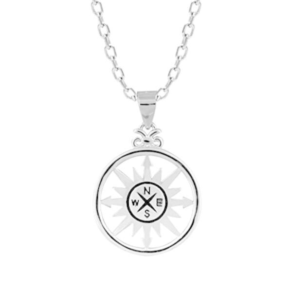 Giva Sterling Silver Compass Of Life Pendant With Link Chain For Men ...