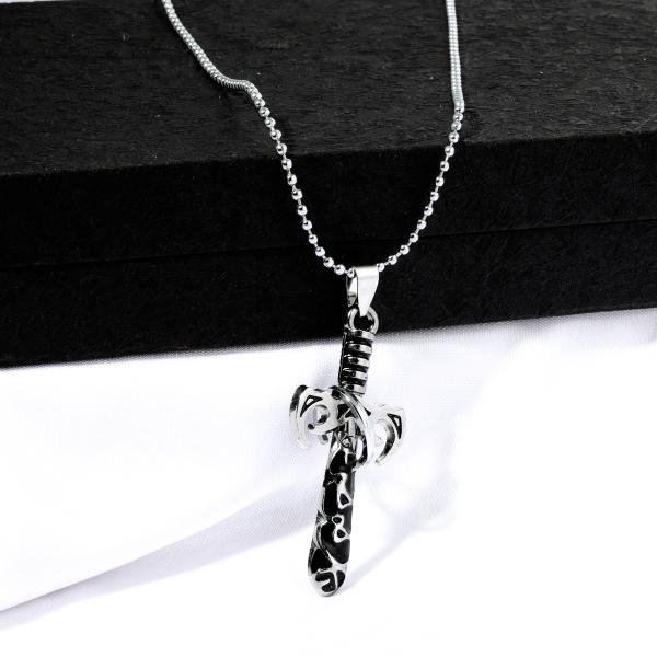 Fashion Frill Silver Stylish Cross Design Pendant For Men Mens Jwelry ...