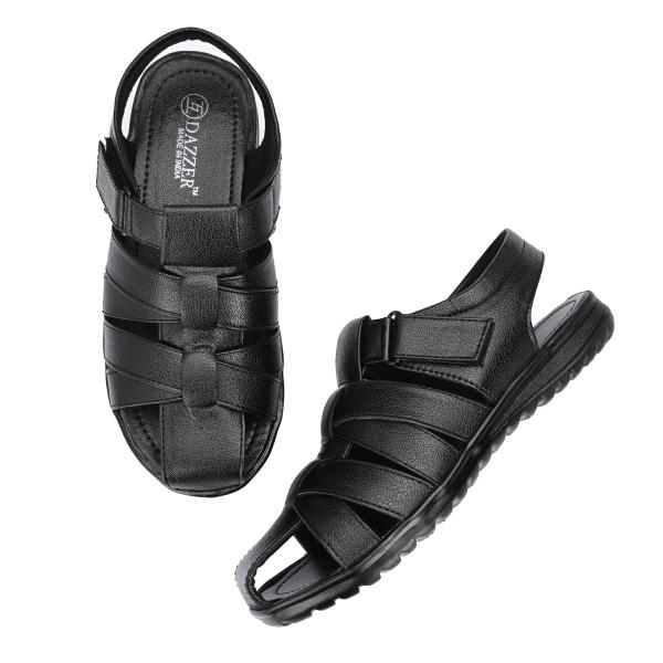 Dazzer 820 Black Velcro Synthetic Roman Sandal For Men - JioMart