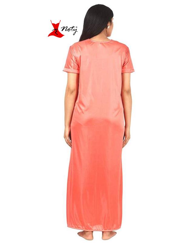 Noty Women's- Nightwear Set- Nighty with Robe- Satin Fabric- 2 Pc with ...