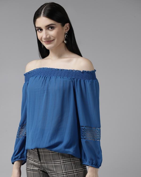 Aarika Womens Blue Color Top - JioMart