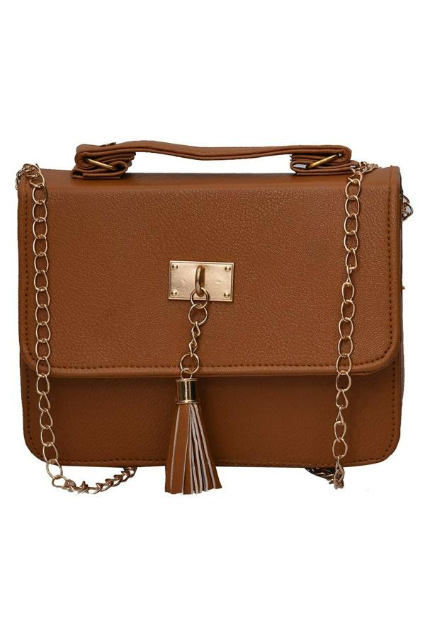 Fristo Tan PU Women Sling Bag - JioMart