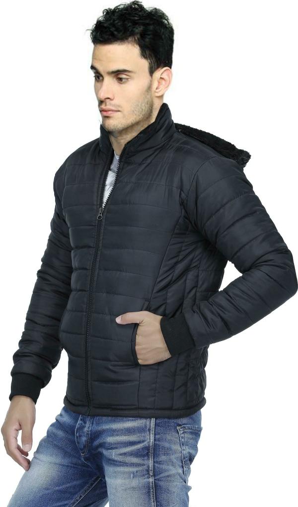 Christy World Men Black Quilted Jacket - JioMart