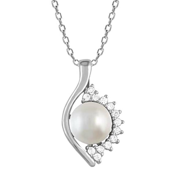 Giva Sterling Silver Rising Pearl Pendant With Link Chain For Women ...