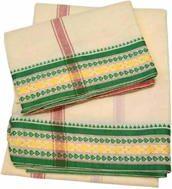 Rameshwaram Fabrics Men Cream Silk Dhoti and Dupatta - JioMart