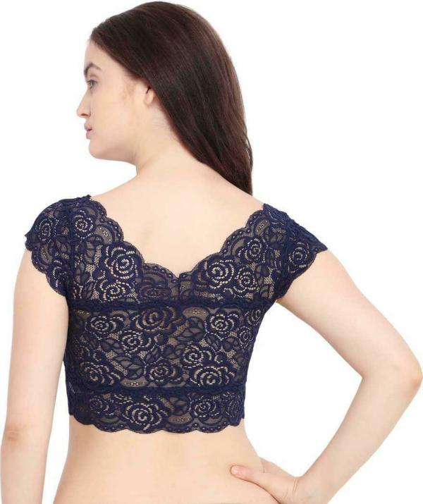 Mysha Women Dark Blue Lace Bra (34) - JioMart