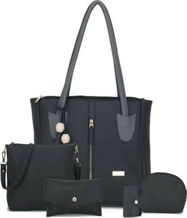 Devd Black Polyethylene Satchel Handbag Combo Set of 5 - JioMart