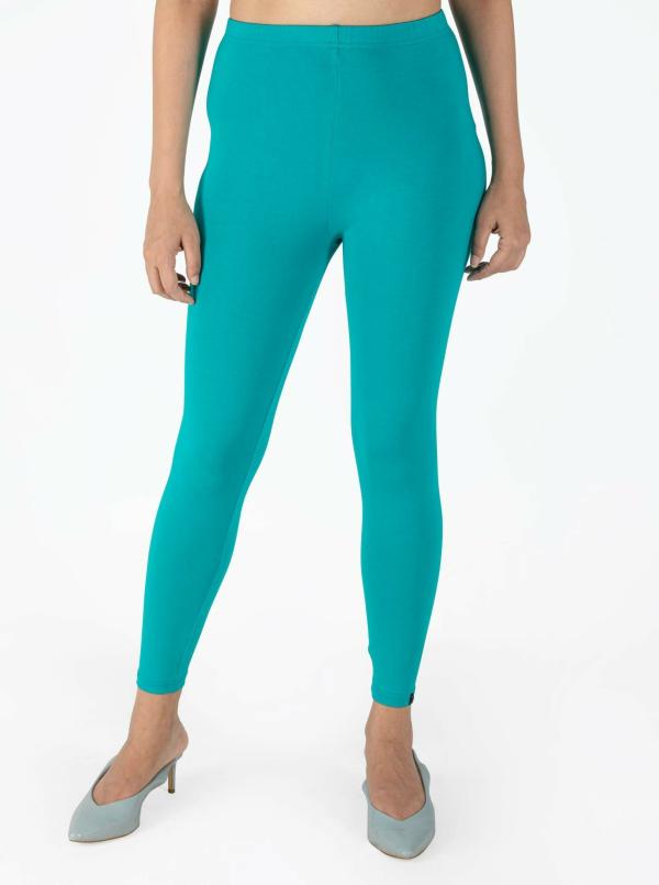 Indian Flower Women Light Blue Solid Ankle Length Western Wear Legging - JioMart