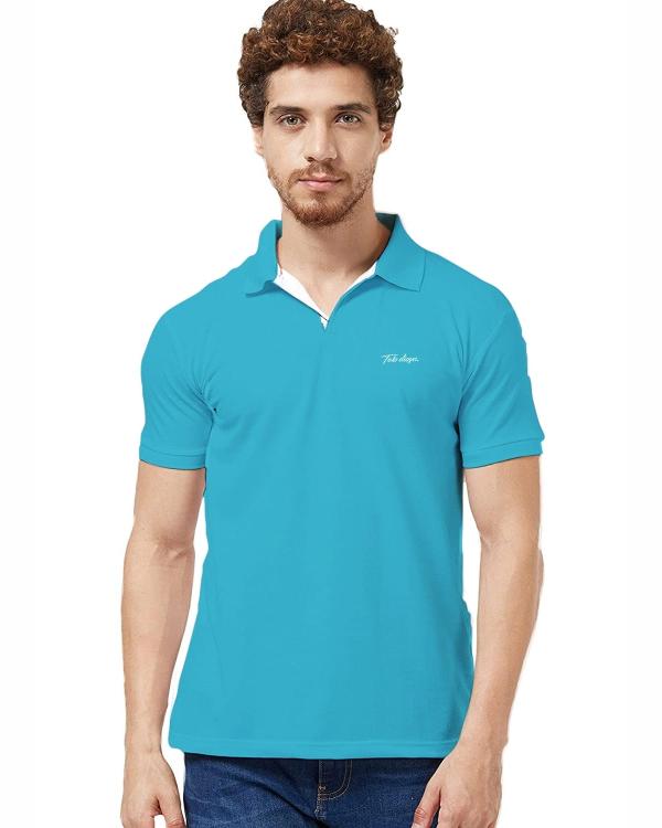 TAB91 Men's Polo T-shirt - Dogler Blue - JioMart