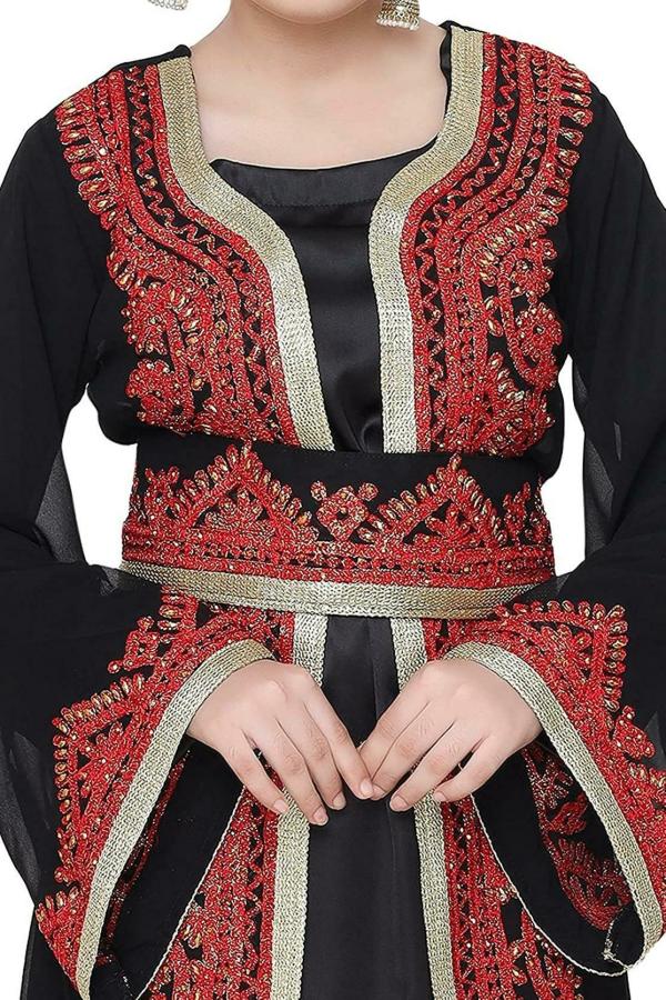 Maxim Creation Girls Black, Red and Gold Luxe Polyester Wedding Dress ...