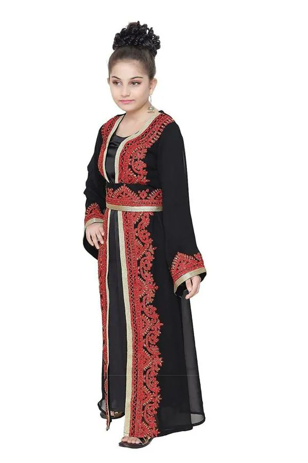 Maxim Creation Girls Black, Red and Gold Luxe Polyester Wedding Dress ...