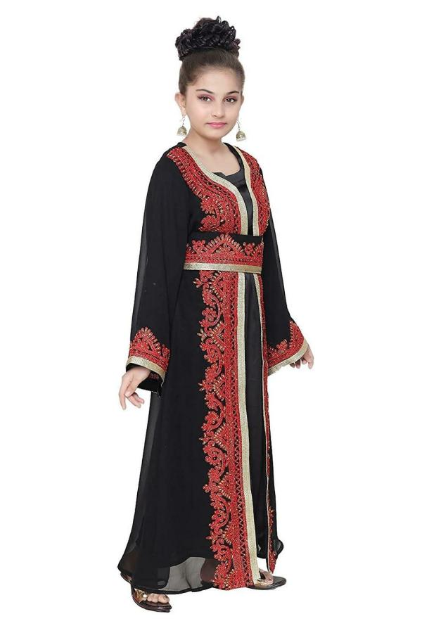 Maxim Creation Girls Black, Red and Gold Luxe Polyester Wedding Dress ...
