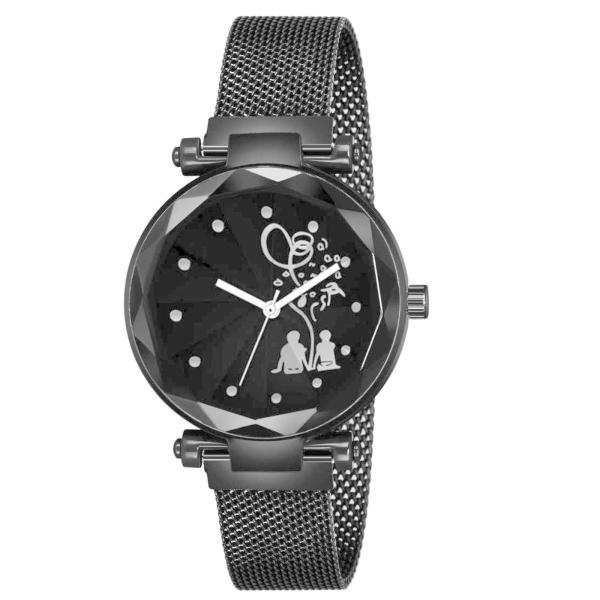 Varni Retail Latest Black Couple Print Black Dial Magnetic Buckle Strap ...