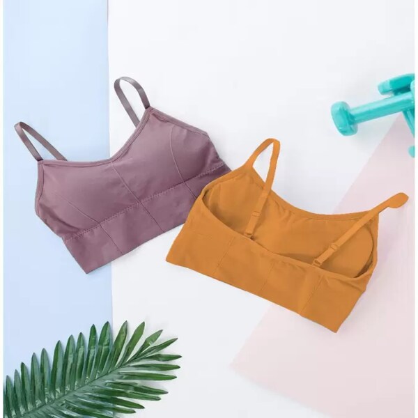 MAXBOOL Women Bralette Heavily Padded Bra Pack of 2 (Brown,Yellow ...