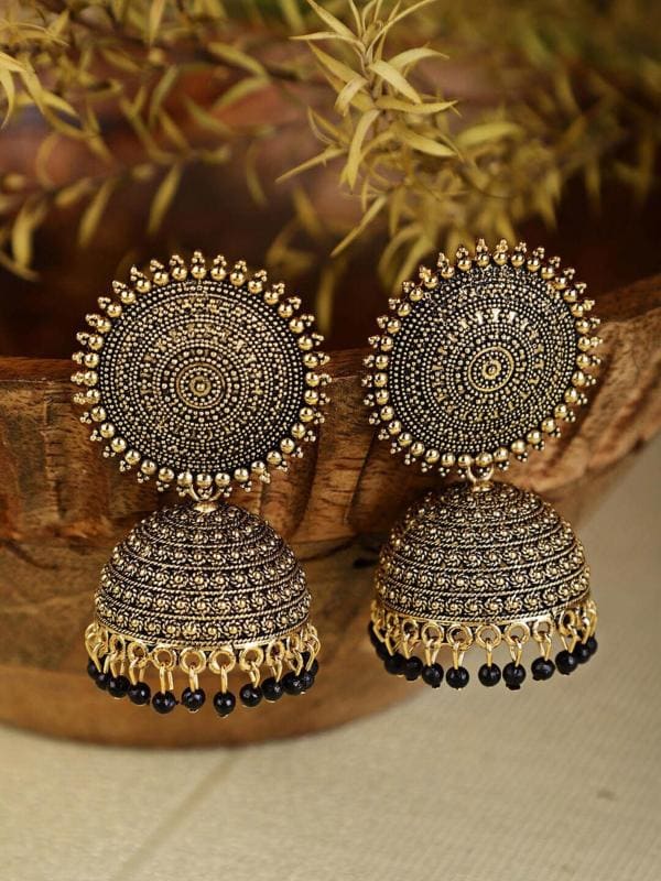 Aviksha Creations Gold-Plated Alloy Jhumka Set For Ethnic Wear For ...
