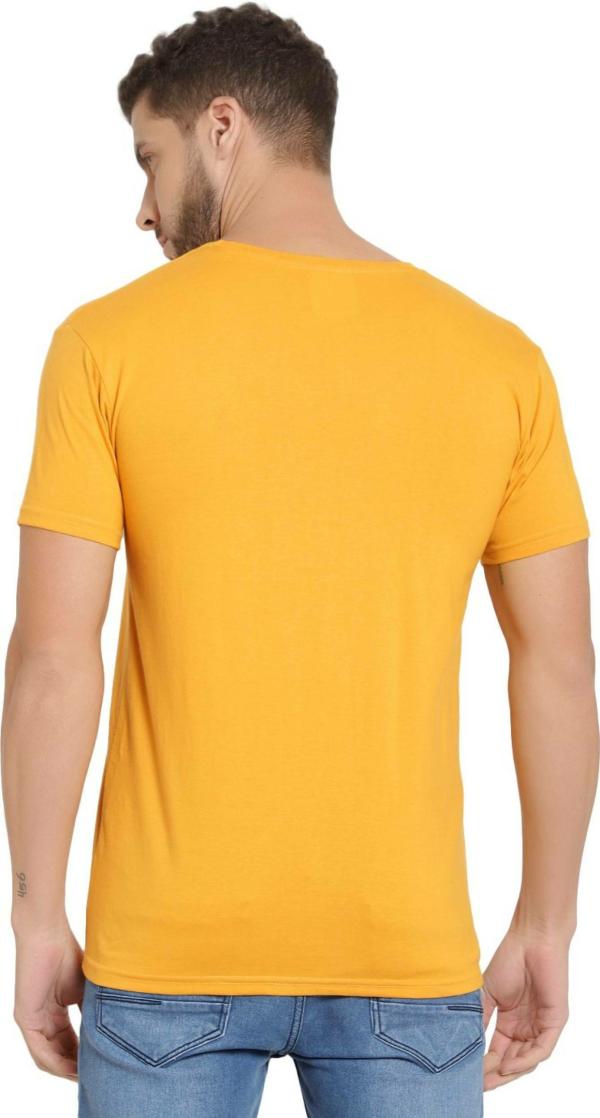 LEGACY ATTIRE Men Yellow Solid Pure Cotton Round Neck Tshirt (L) - JioMart
