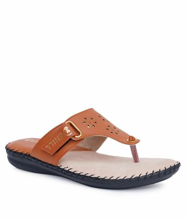 Denill Tan Slippers for Women - JioMart