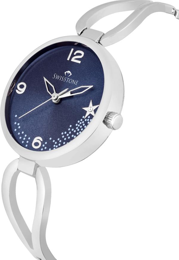 Swisstone Analog Blue, Silver Watch For Women (Dzl153-Blu) - JioMart