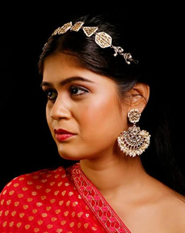 Ishhaara Sheesh Pati And Classic Chandbali Earrings Set For Women And ...