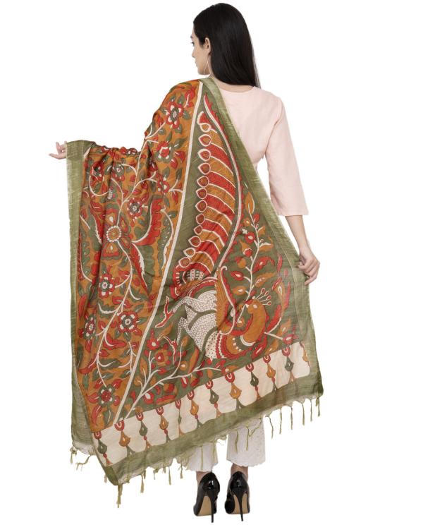 A R Silk Modal Kalamkari Print Fancy Dupatta Color Multi Print Dupatta ...