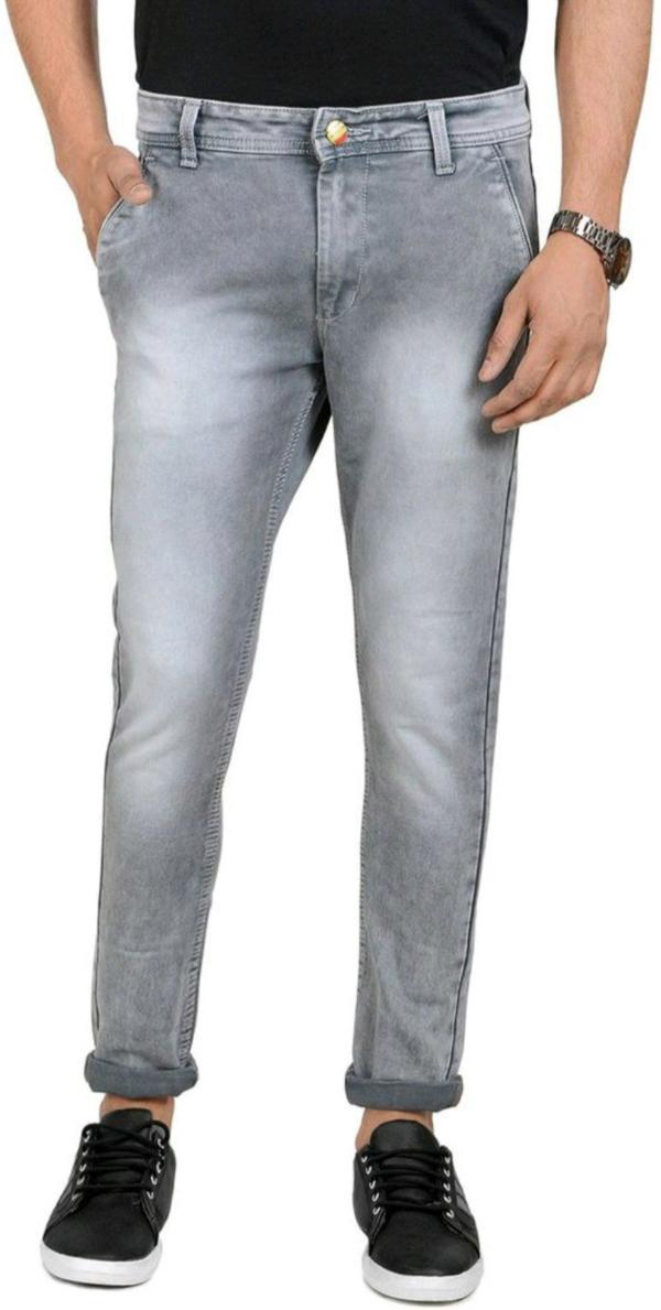 Moulty Men Grey Denim Regular Jeans Size 30 - JioMart