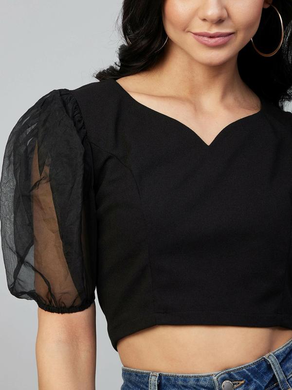 Marie Claire Women Black Solid Top - JioMart