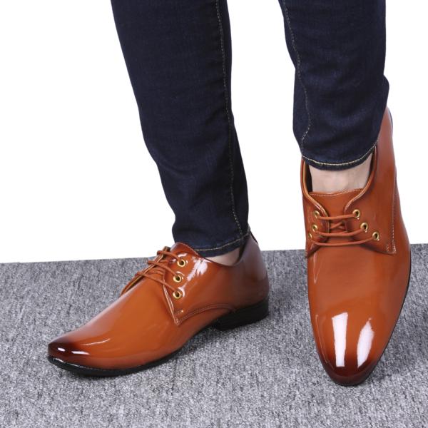 Bantox Formal Stylish LaceUp Party Shoes For Men (Tan) - JioMart