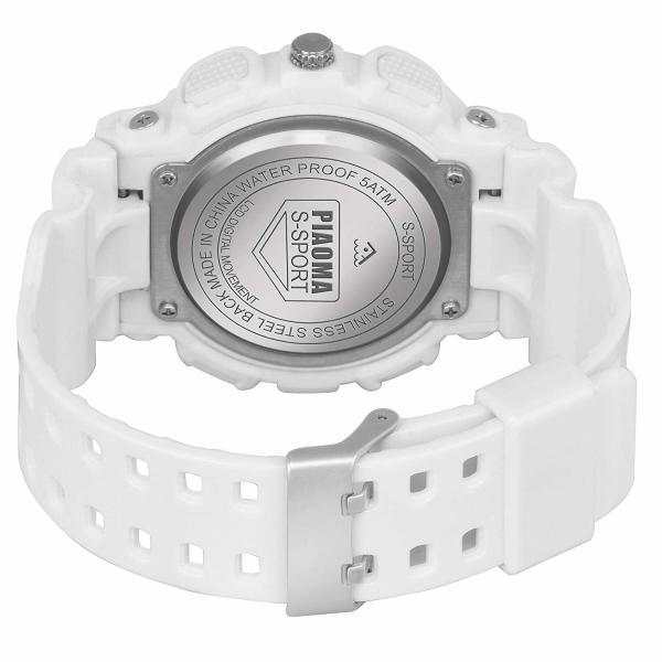 Piaoma WS9094-5 Analog-Digital Military Full White Sports Fully ...