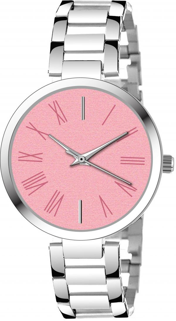 Blutech Analog Pink Dial Silver Strap Watch For Women - JioMart