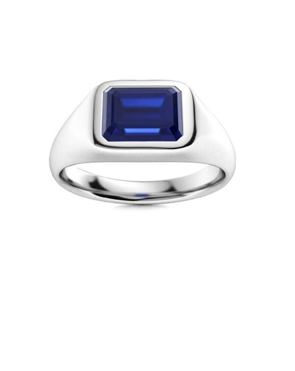 Ceylonmine Blue Sapphire Stone Silver Plated Finger Ring - JioMart