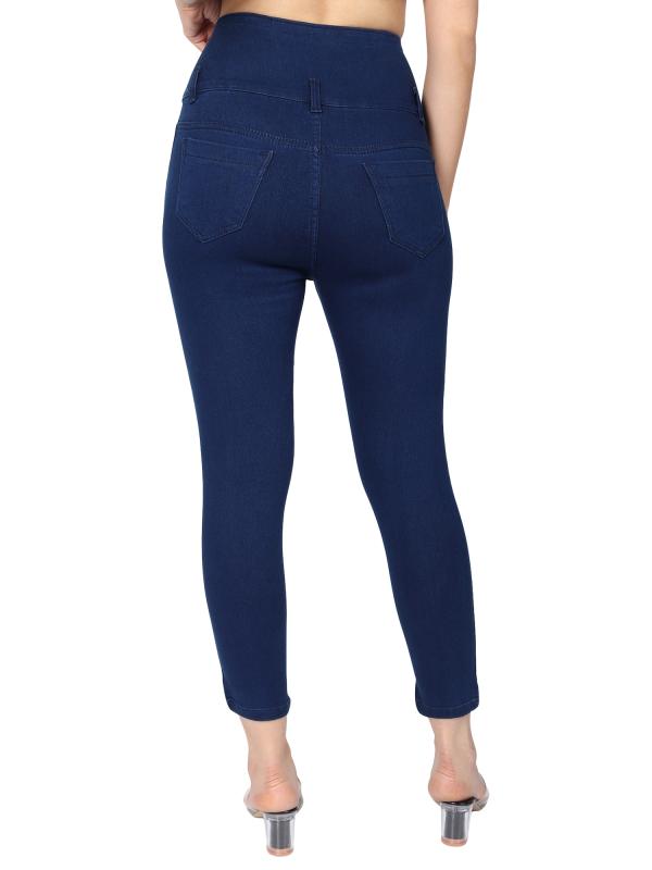 Five Button Design Casual Women Blue Jeans - JioMart