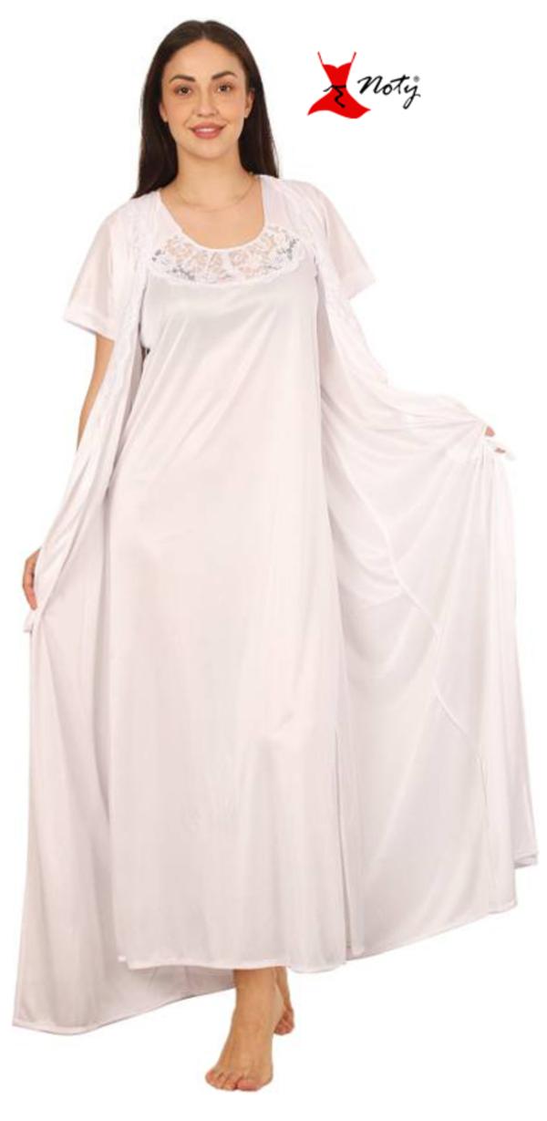 Noty Women's- Nightwear Set- Nighty/Robe/Top/Capri- Satin Fabric- 4 Pc ...