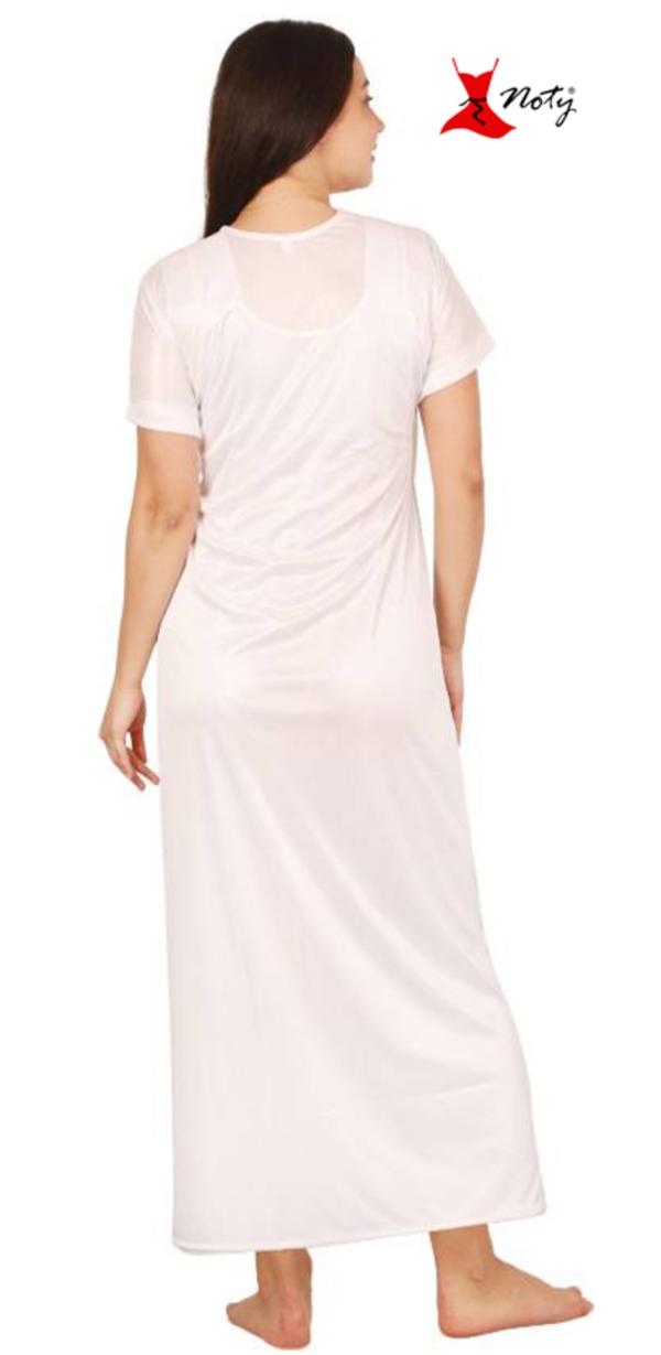 Noty Women's- Nightwear Set- Nighty/Robe/Top/Capri- Satin Fabric- 4 Pc ...
