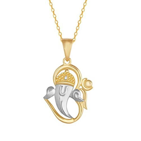 Giva Sterling Silver Golden Om Ganesha Pendant For Women - JioMart