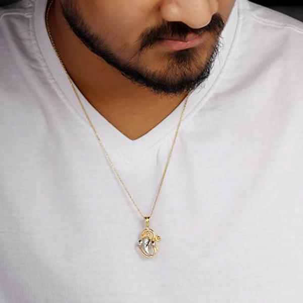 Giva Sterling Silver Golden Om Ganesha Pendant For Women - JioMart