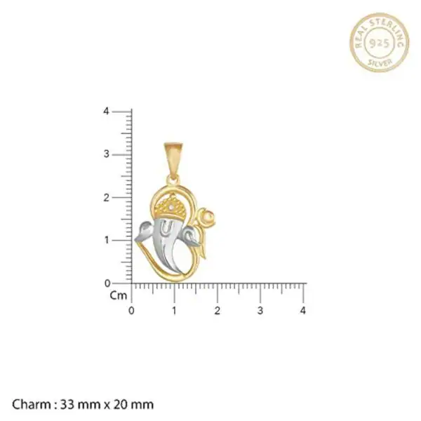 Giva Sterling Silver Golden Om Ganesha Pendant For Women - JioMart