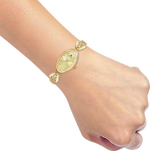 Aglance Analog Gold Dial Gold Strap Watch for Women - JioMart