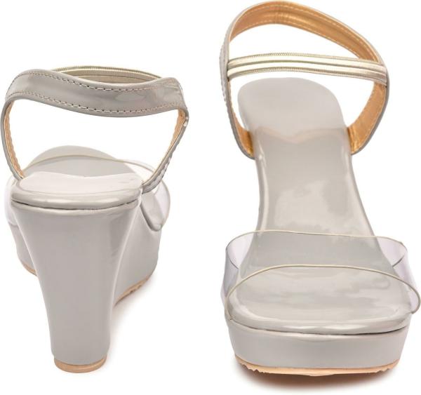 Shimari Trendy Grey Heels For Women - JioMart