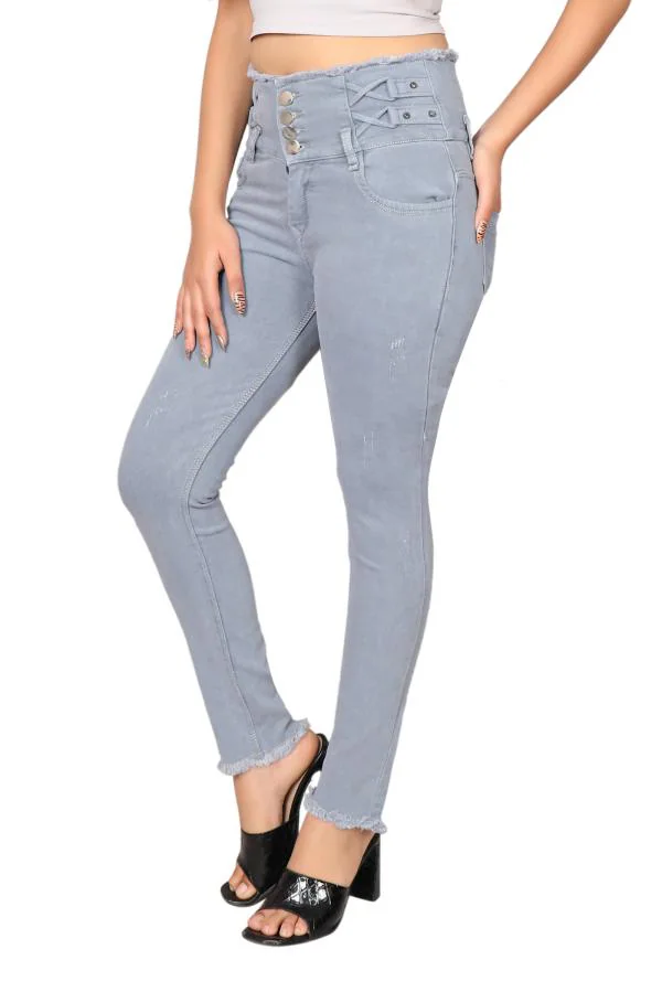 ziggler Women Skinny High Rise Grey Jeans - JioMart
