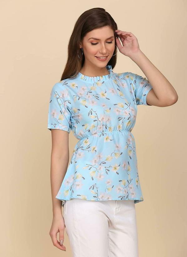 TIOR Women Peach,Blue Top (M) - JioMart