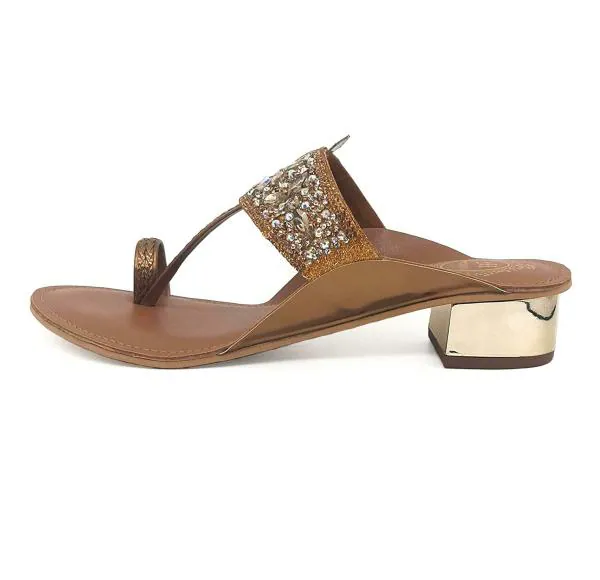 Maven Women Kolhapuri Sandal Heels (Antique) - JioMart