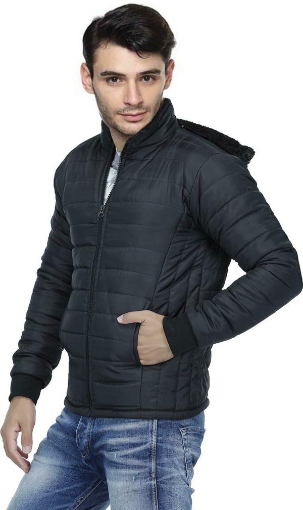 Christy World Men Black Quilted Jacket - JioMart