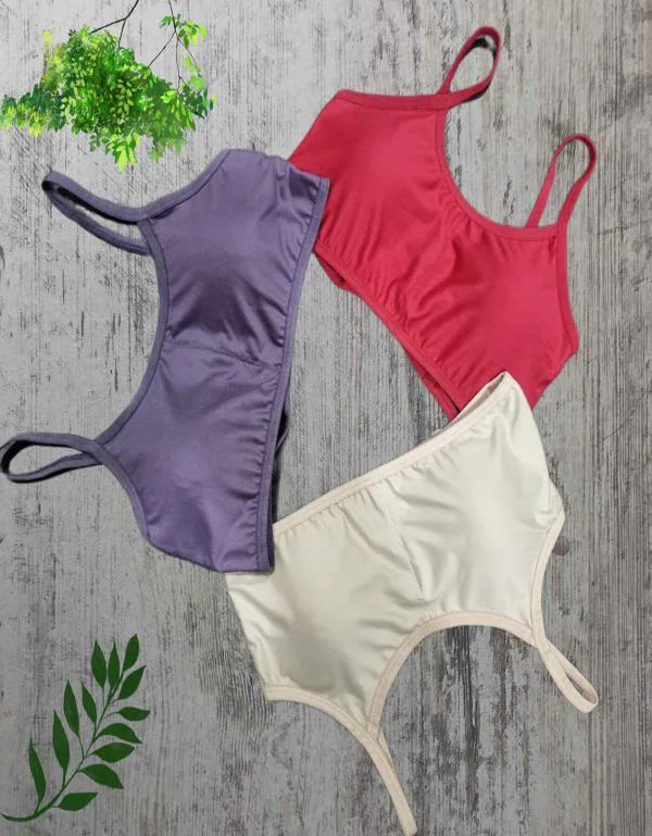 Fresh Look Red & Skin & Jamni color heavy Padded Full Coverage Women ...