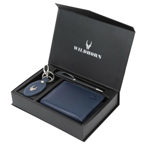 Wildhorn Men Blue Wallet Combo Set - JioMart