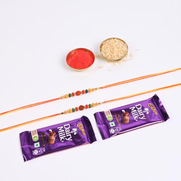 Designer Rudraksh Rakhi with two Cadbury Chocolate Pack Of 2 - JioMart