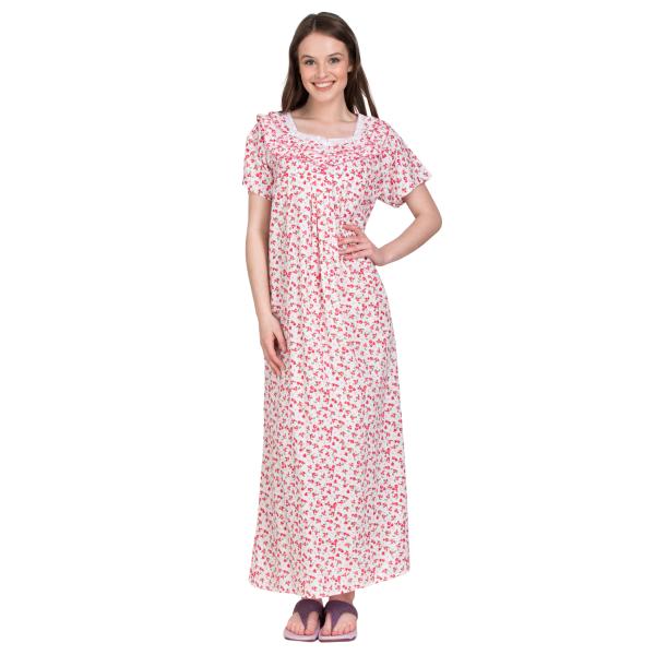 Redglo Women's Cotton Printed/Maxi/Night Wear/Stylish Nighty & Night ...