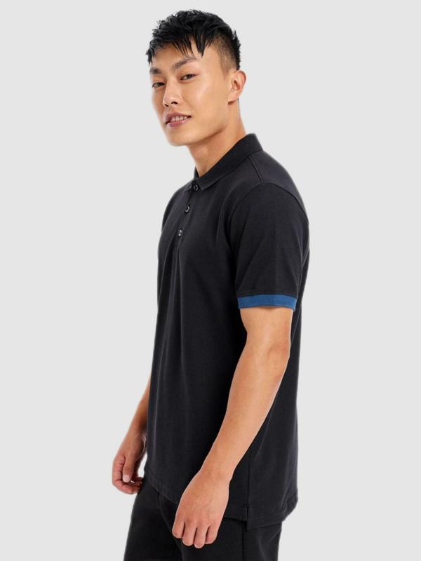 Bewakoof Men's Solid Black Short Sleeve Polo T-Shirt - JioMart