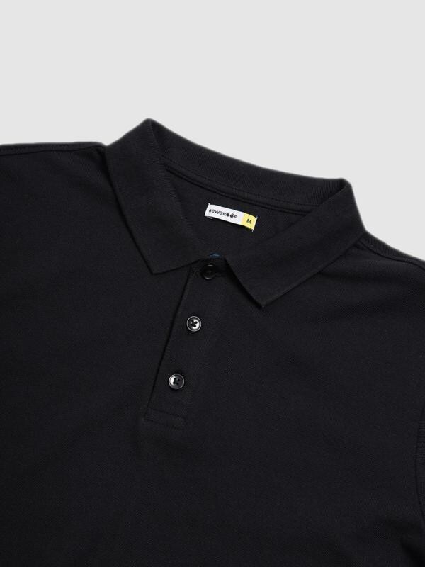 Bewakoof Men's Solid Black Short Sleeve Polo T-Shirt - JioMart