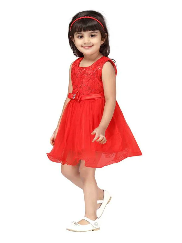 Aarika Girls Red Color Party Wear Frock - JioMart